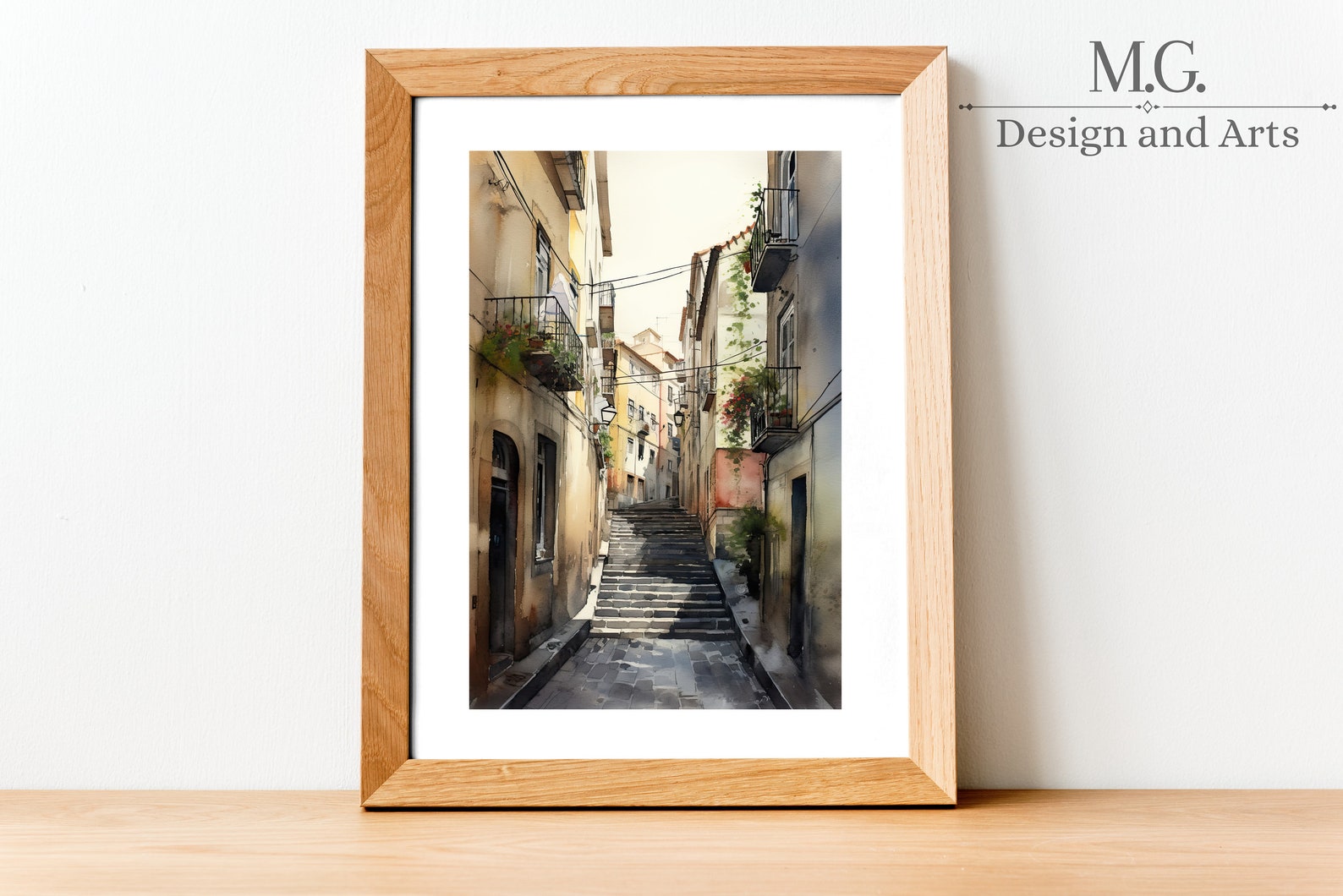 Lisbon Cityscape Painting | Architecture Wall Decor | Antique Decor ...