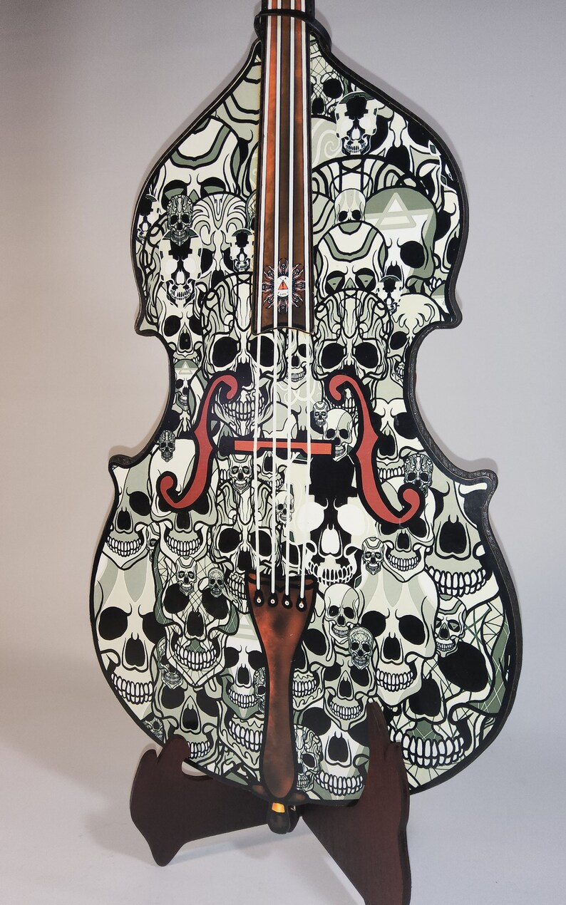 Mini Guitar Digital Art Laser Cut Cello Wall Skulls Decor Custom Gift ...