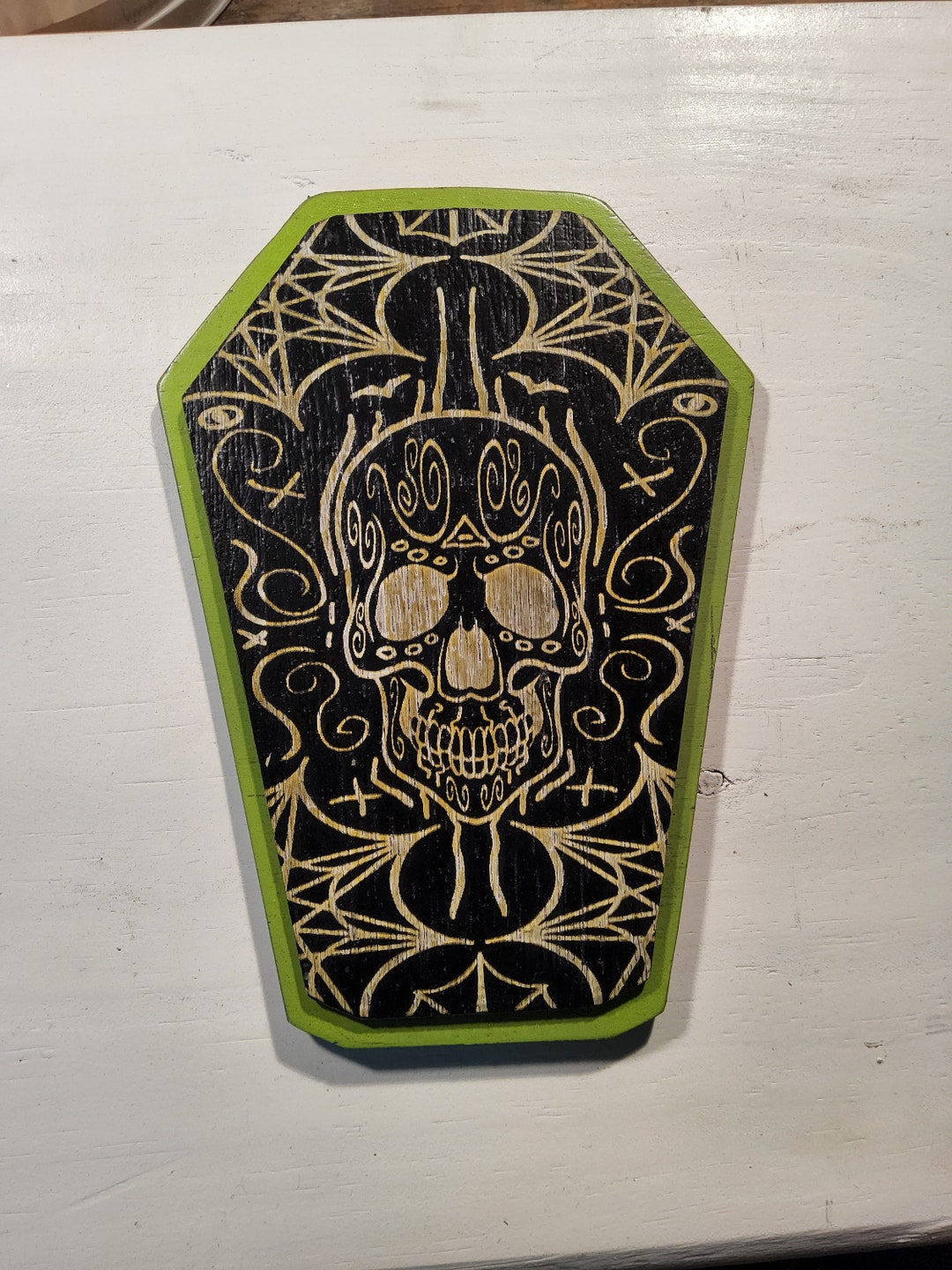 Laser Engraved and Cut Coffin Wall Art - Etsy