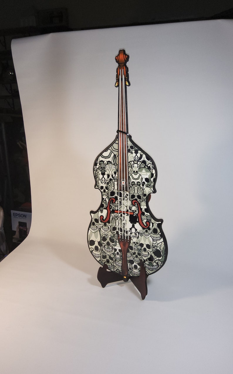 Mini Guitar Digital Art Laser Cut Cello Wall Skulls Decor Custom Gift ...