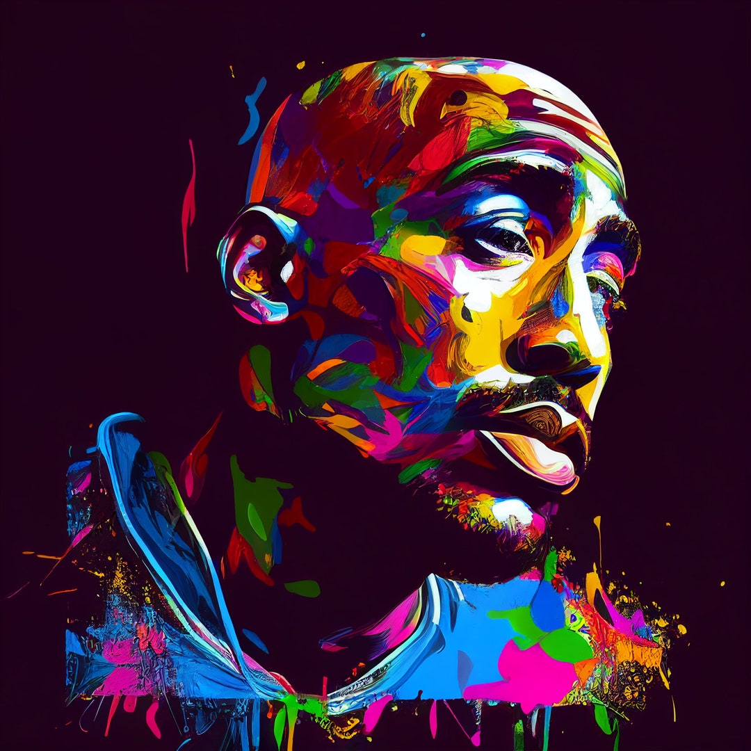 Tupac Shakur Digital Abstract Art Canvas - Etsy