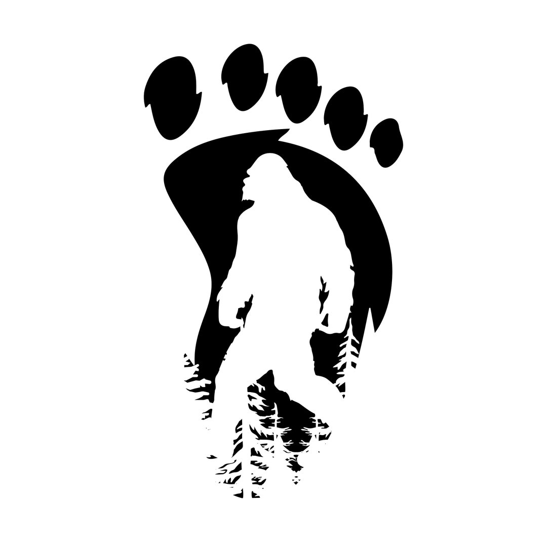 Bigfoot Footprint Coffee Clipart Logo Design Silhouette - Etsy