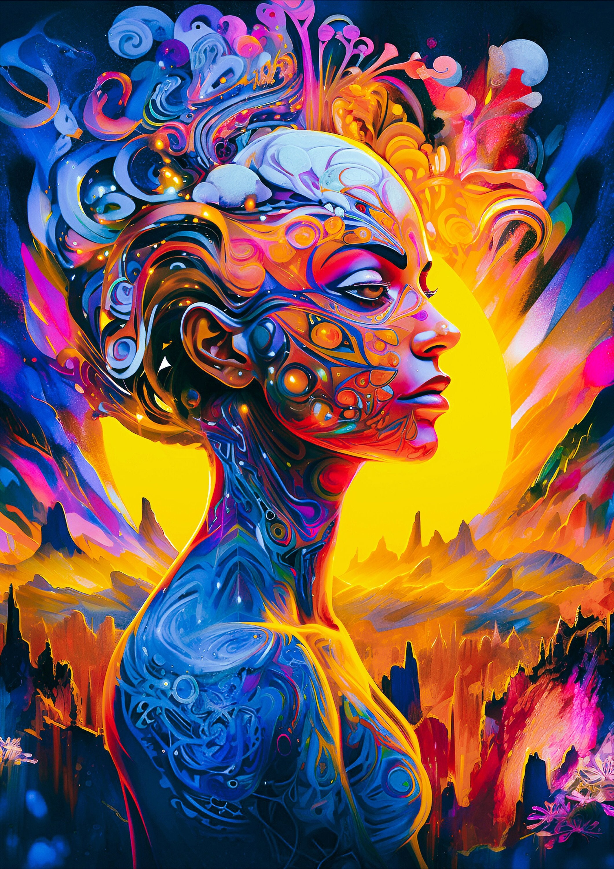 Psychedelic Scenery / Digital Art Print / Wall Art / AI - Etsy