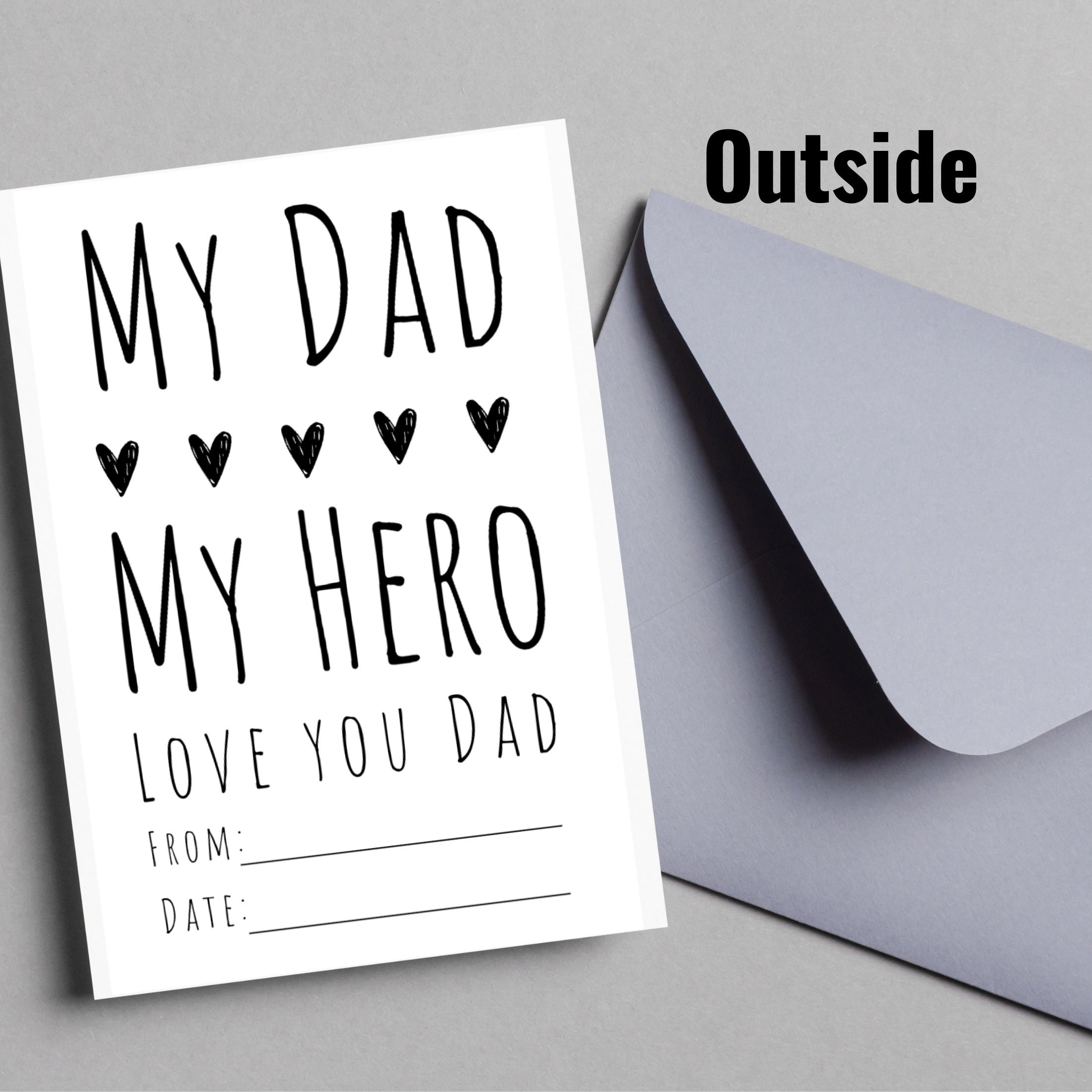 Fathers Day Card Printable, All About My Dad, Fill in the Blanks, DIY ...