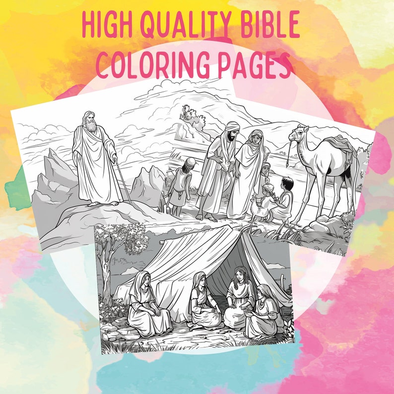5+ Pages Bible Coloring Book Bundle, Educational, Downloadable ...