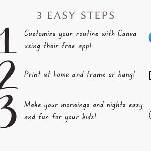 Morning and Night Routine Chart + FREE Chore Chart, Kids Routine Chart ...