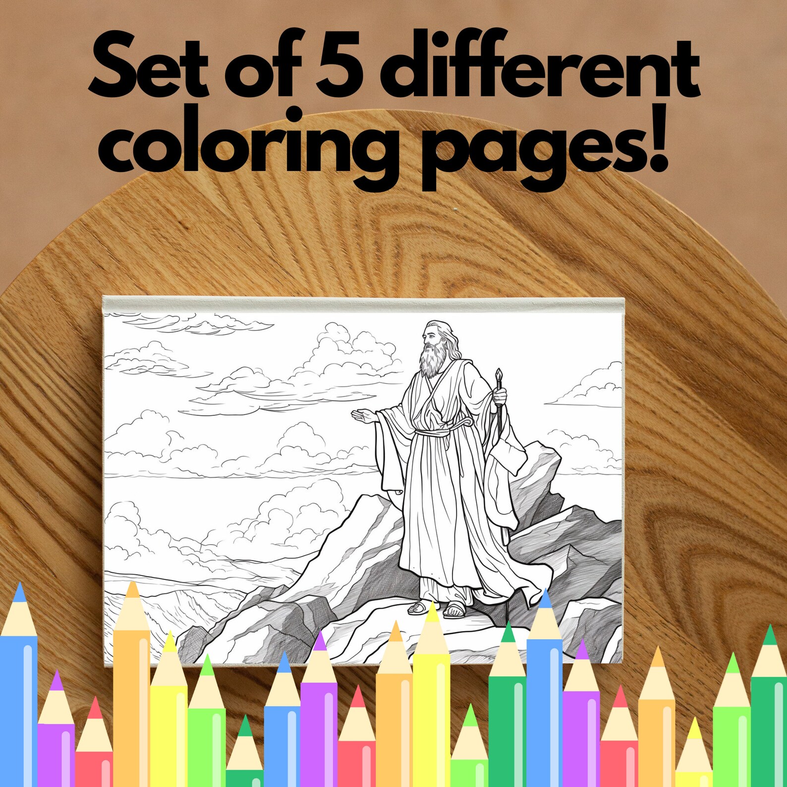 Bible Story Coloring Book Bundle, Educational Children's Activity ...
