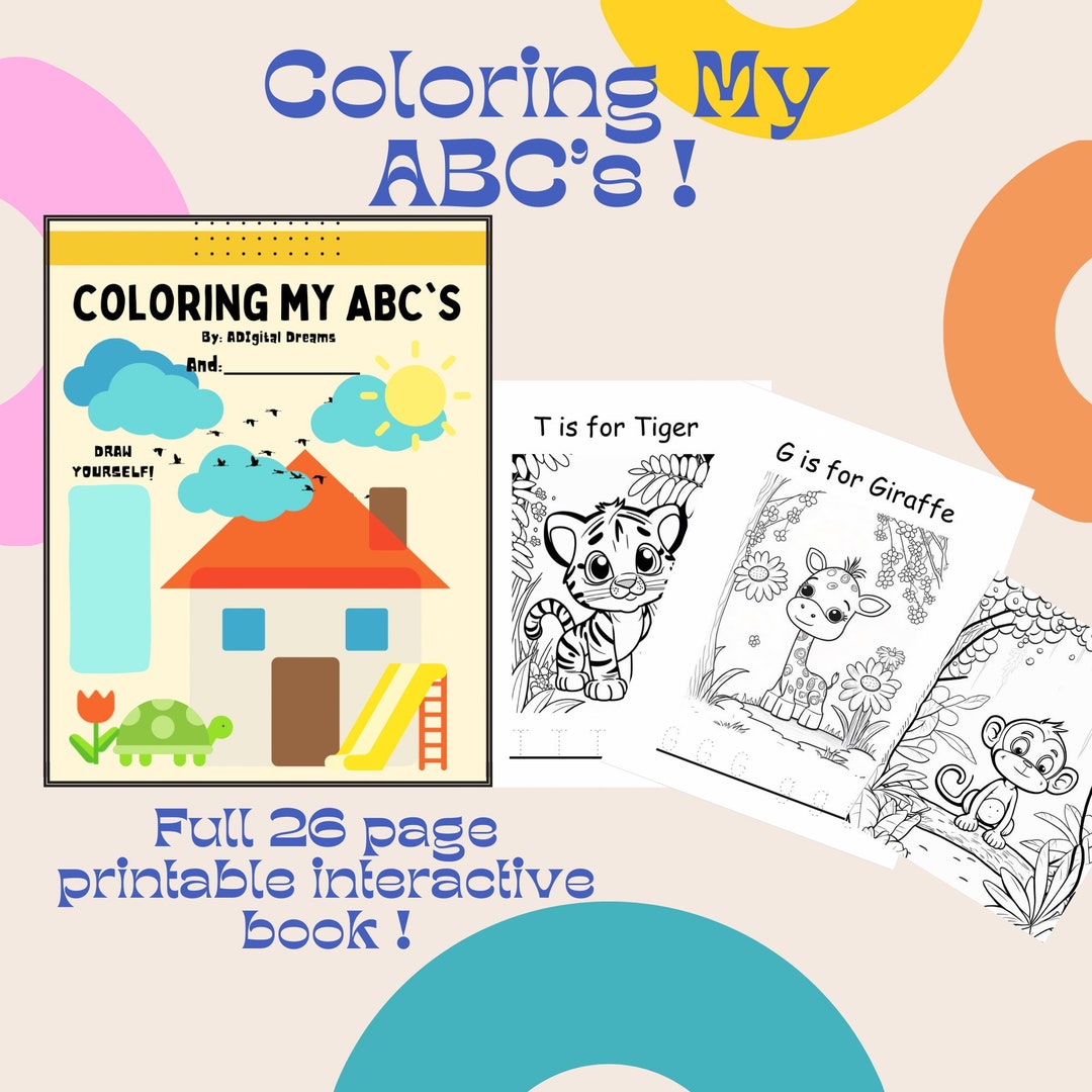 ABC Coloring Book, Preschool Learning, Toddler Tracing Worksheets (PDF ...