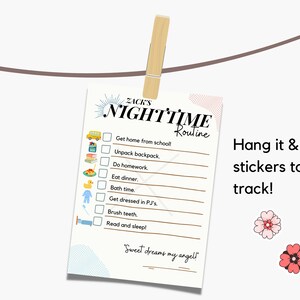 Morning and Night Routine Chart + FREE Chore Chart, Kids Routine Chart ...