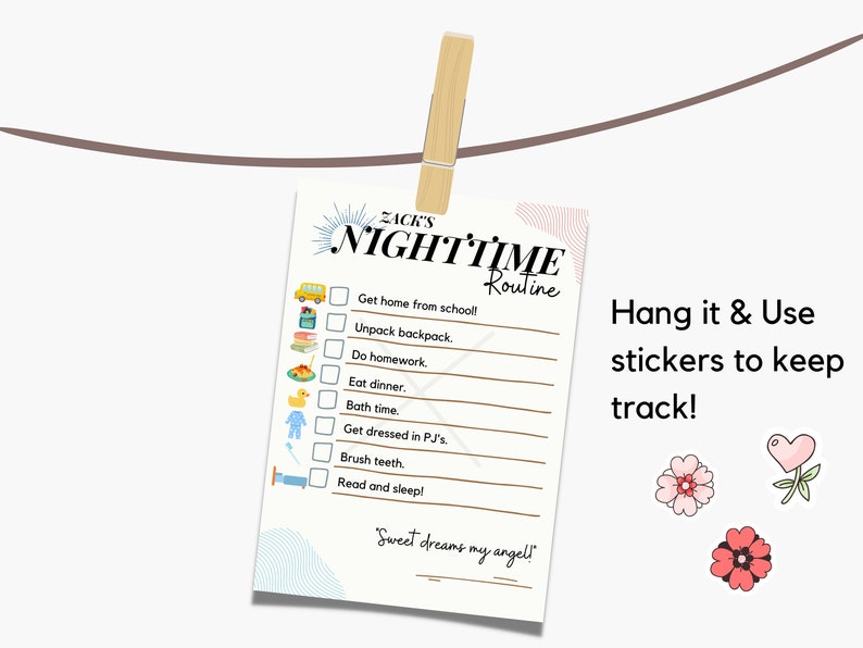 Morning and Night Routine Chart + FREE Chore Chart, Kids Routine Chart ...
