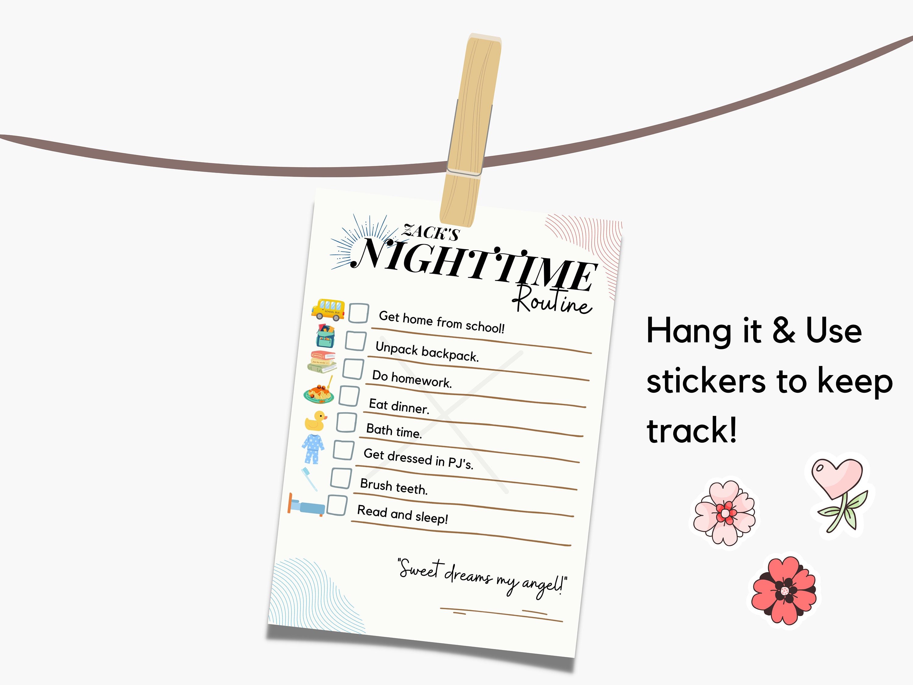 Morning and Night Routine Chart + FREE Chore Chart, Kids Routine Chart ...