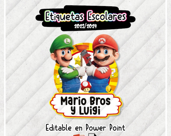 Mario Bros and Luigi School Labels - Etsy