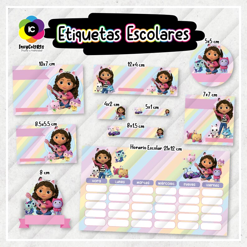 Gabby's Dollhouse School Labels - Etsy