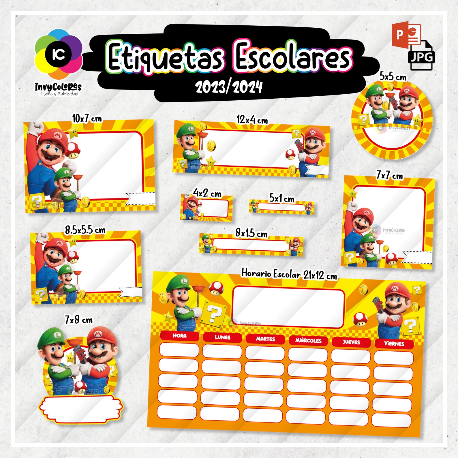 Mario Bros and Luigi School Labels - Etsy