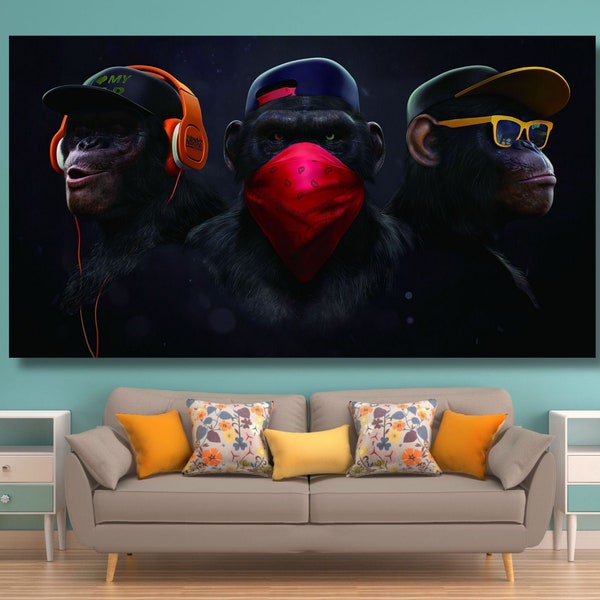 Monkey Painting - Etsy