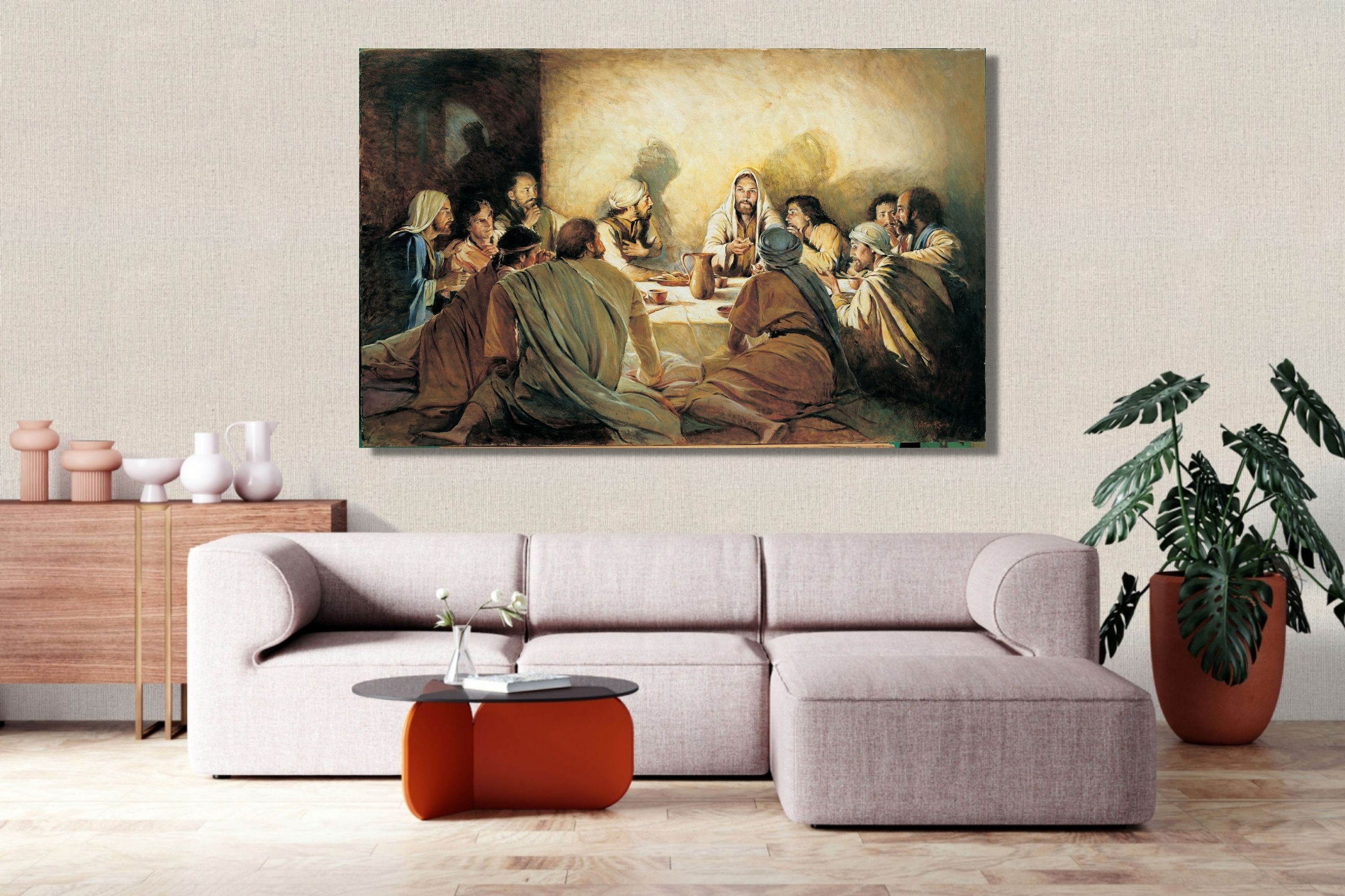 Jesus Christ Last Supper Canvas Art/last Supper Print/jesus and Her ...