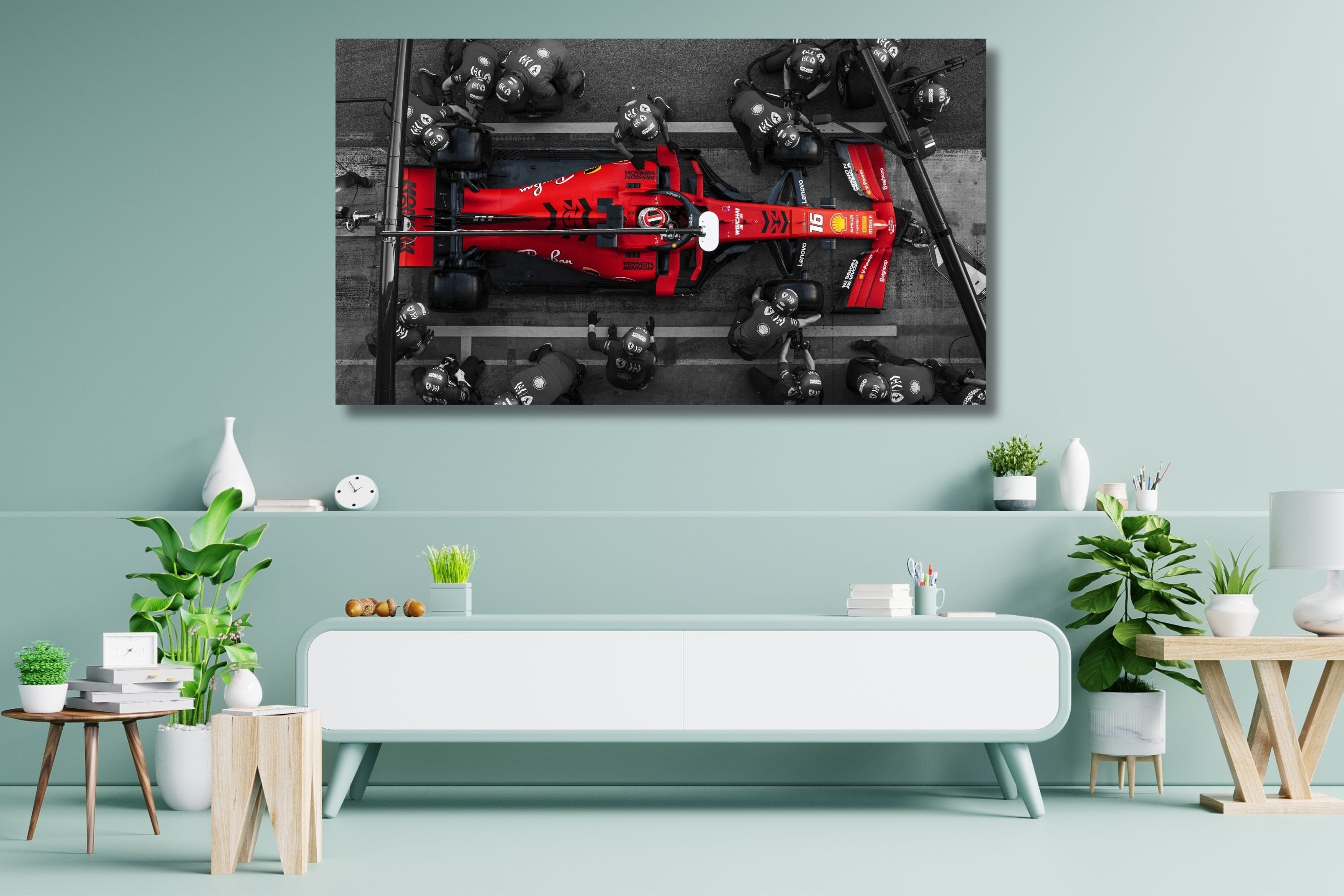 Charles Leclerc F1 Pit Stop Wall Art Formula 1 Leclerc Canvas Wall Art ...