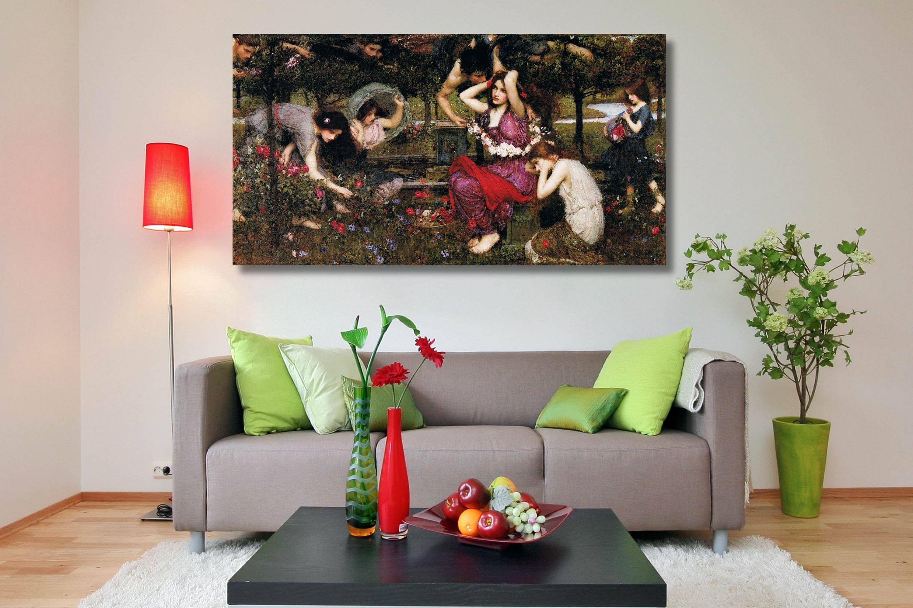 John William Waterhouse: Flora and the Zephyrs (1898) Canvas Wall Art ...