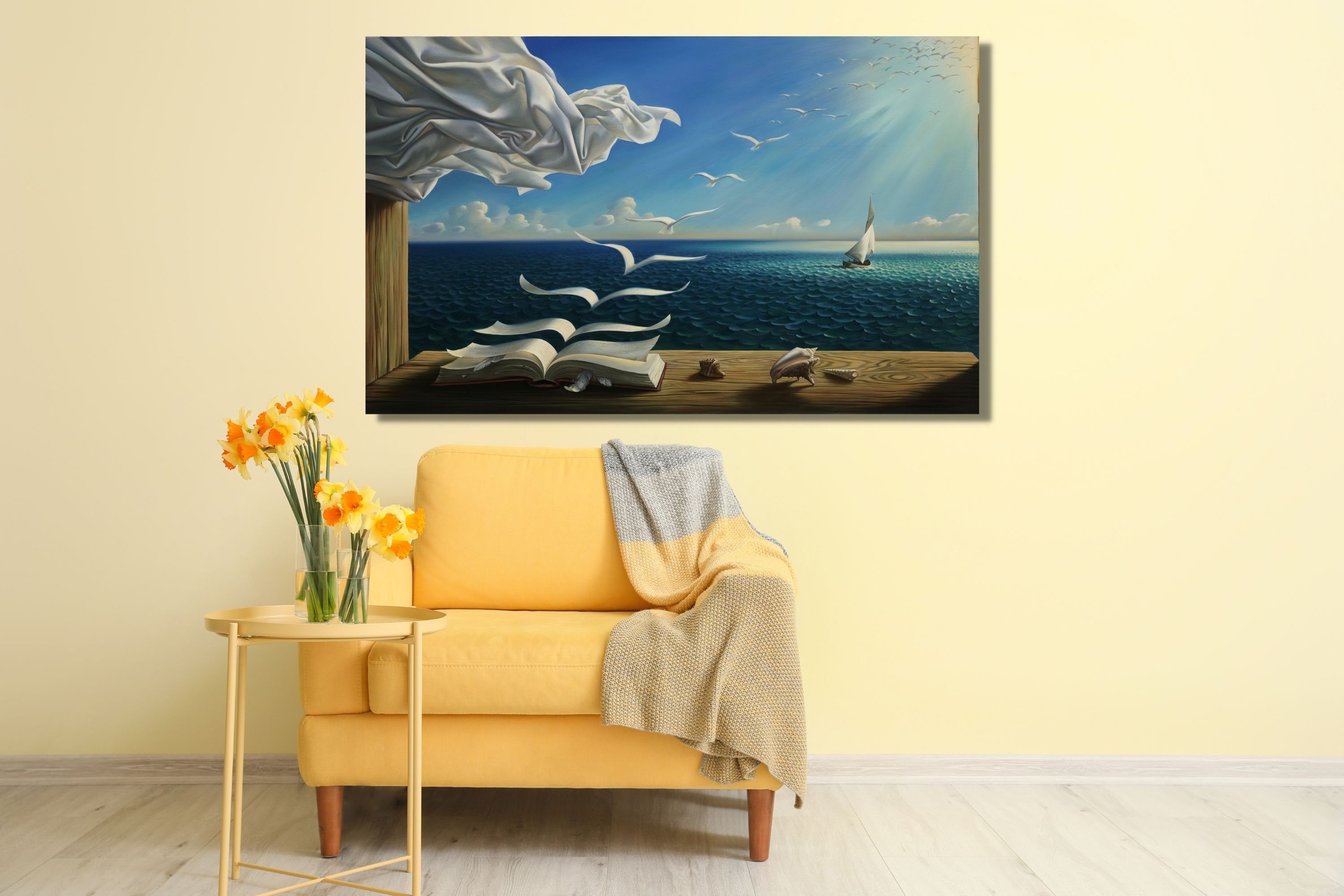 Flying Pages Salvador Dali Canvas Wall Art/salvador Dali Poster/book ...