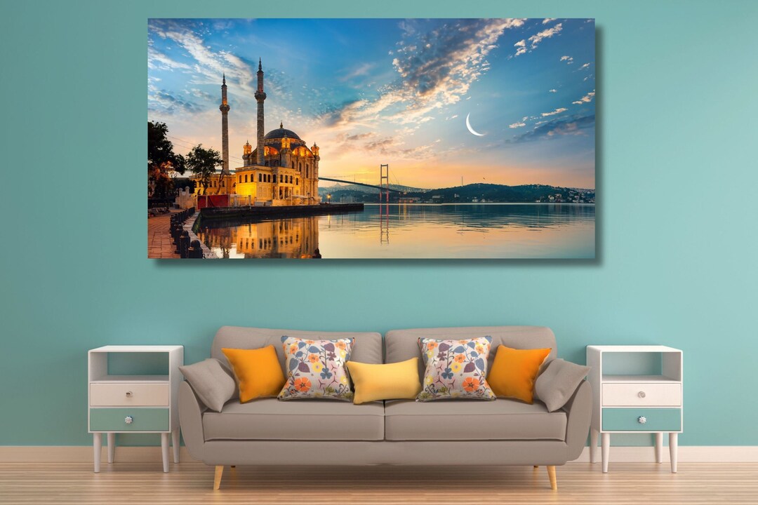 Istanbul: Bosphorus Bridge Canvas Wall Art, Ortaköy Mosque Painting ...