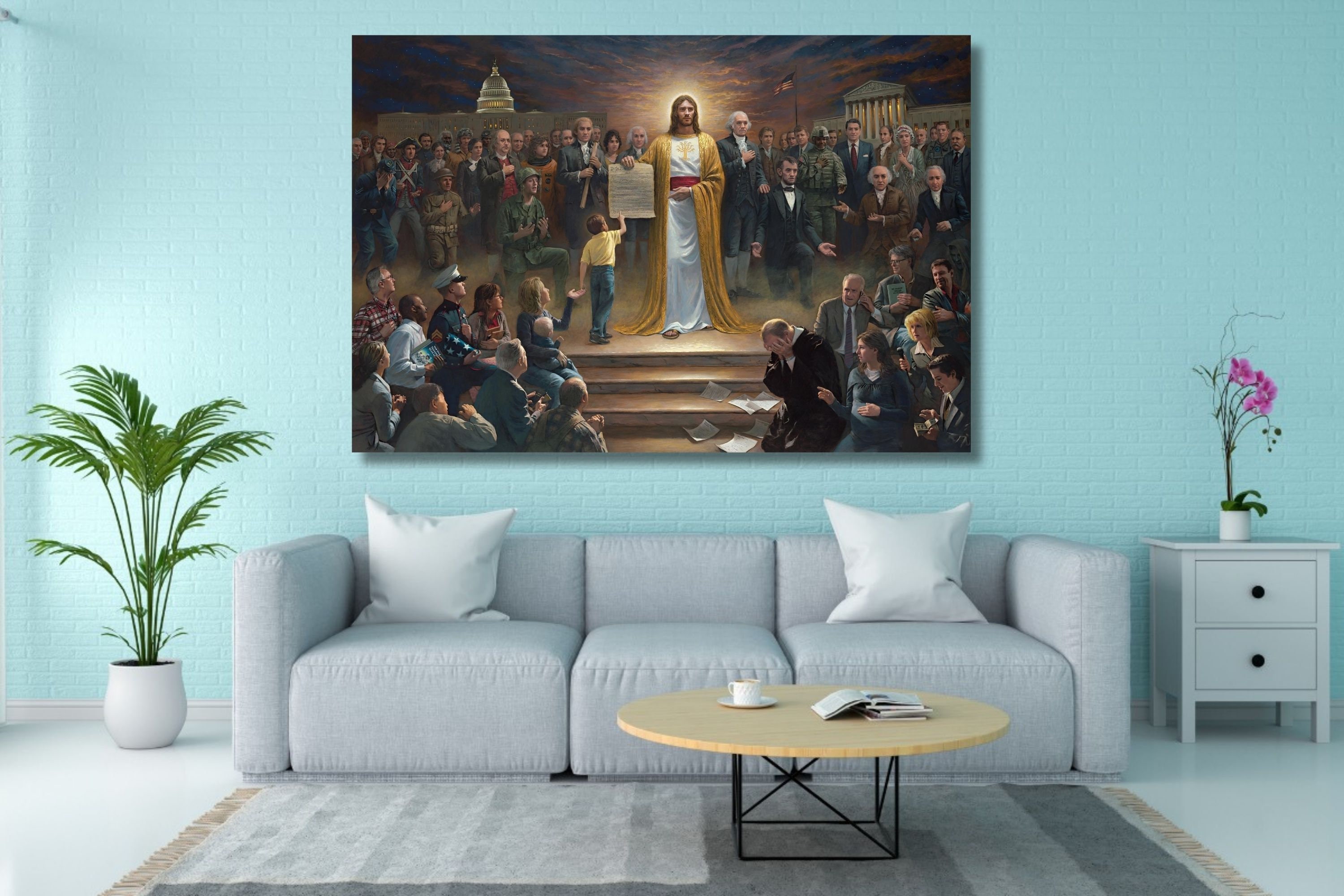 Jesus Among the People/jesus and America Wall Decor/christian Wall Art ...