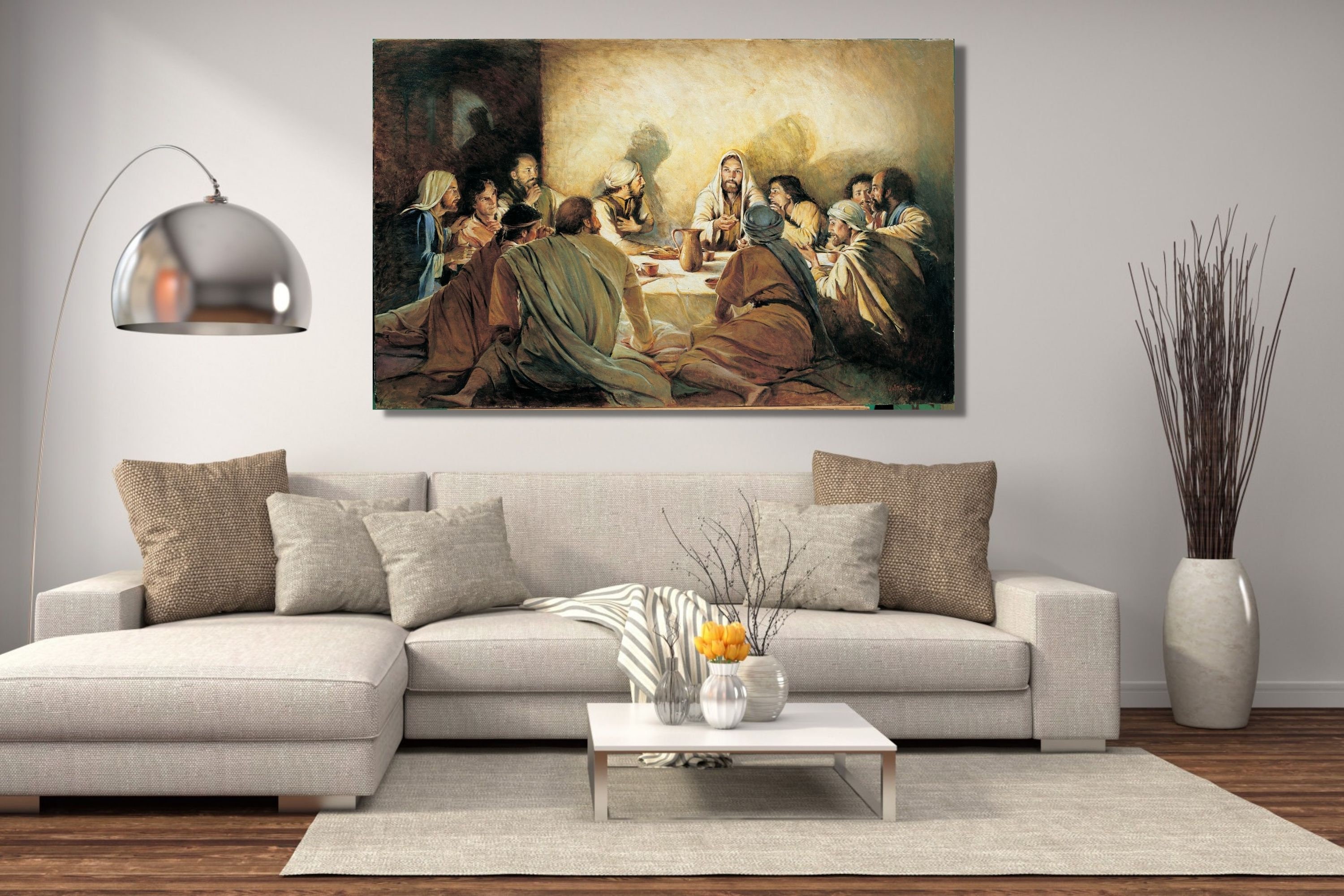 Jesus Christ Last Supper Canvas Art/last Supper Print/jesus and Her ...