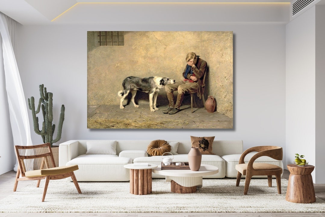 Fidelity (1869) Briton Riviere Canvas Wall Art, Rolled or Framed Giclee ...