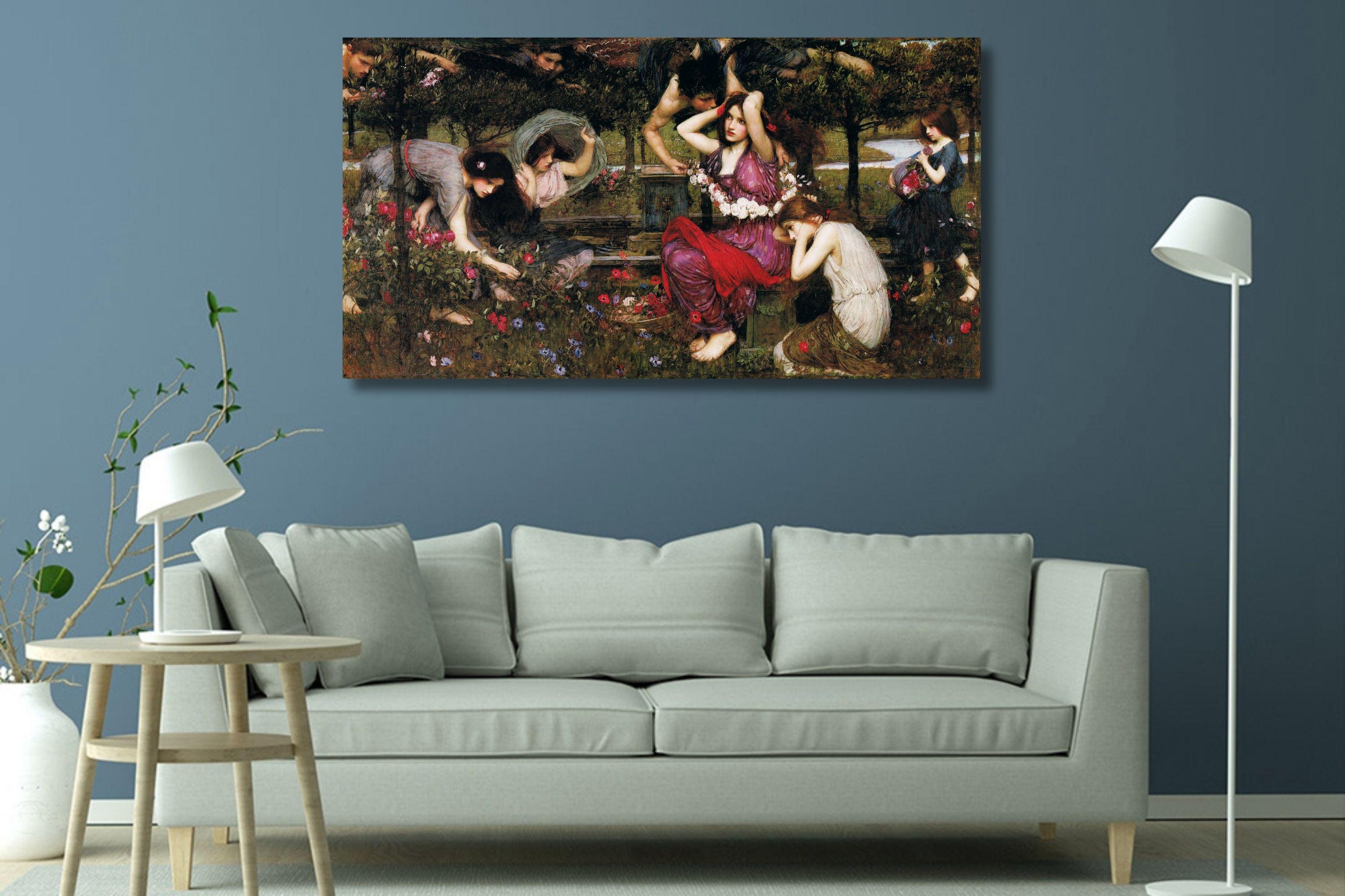 John William Waterhouse: Flora and the Zephyrs (1898) Canvas Wall Art ...