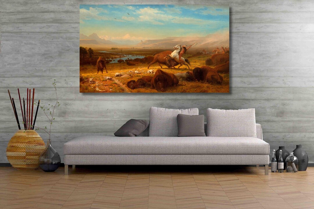 Albert Bierstadt: the Last of the Buffalo (1888) Canvas Wall Art ...