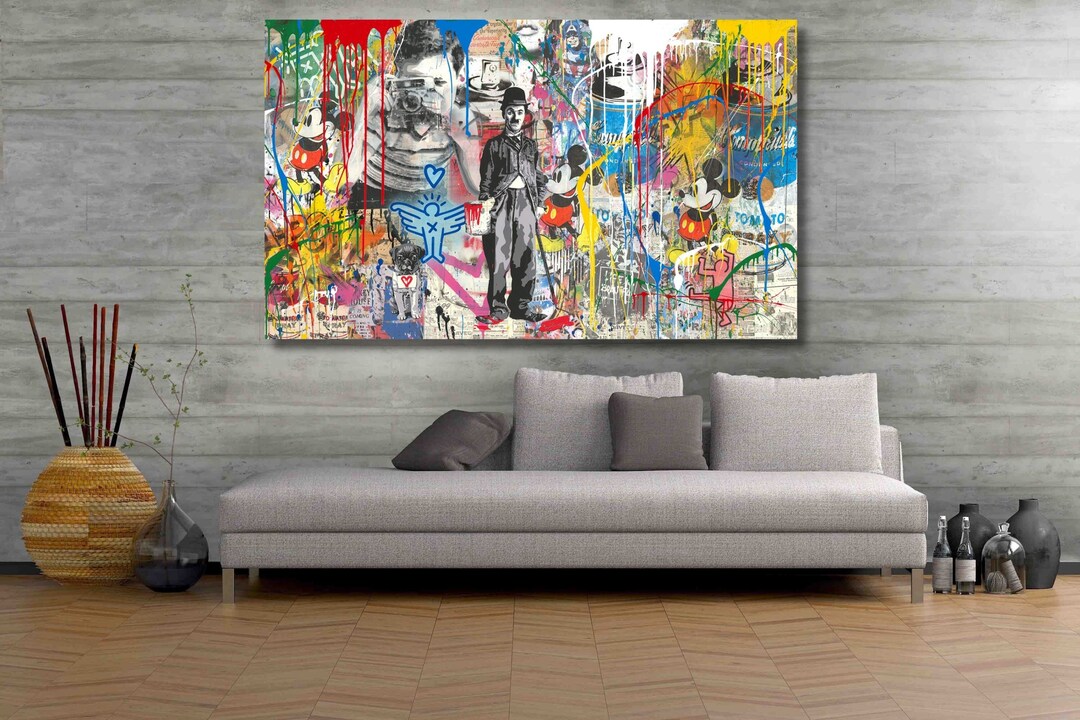 Charlie Chaplin Canvas/banksy Street Art/pop Art Poster/wall Decor ...