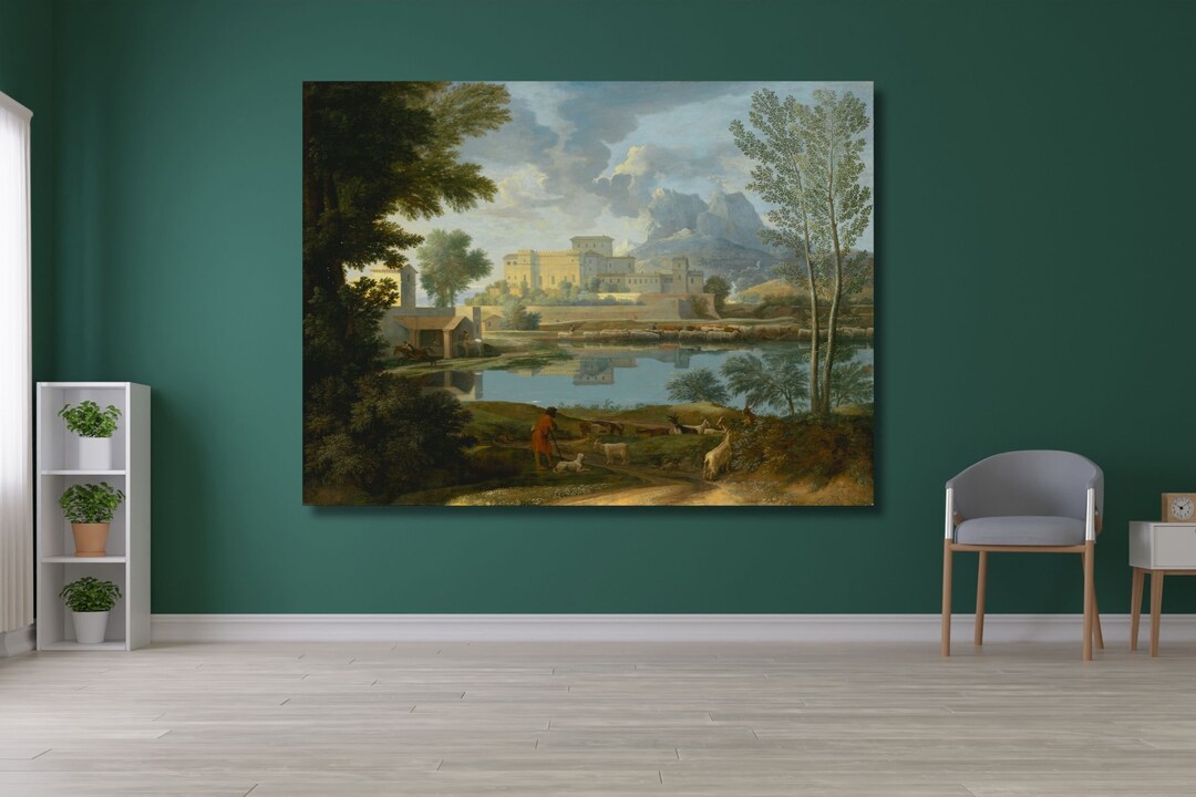Nicolas Poussin: French Landscape With a Calm (1651) Canvas Wall Art ...