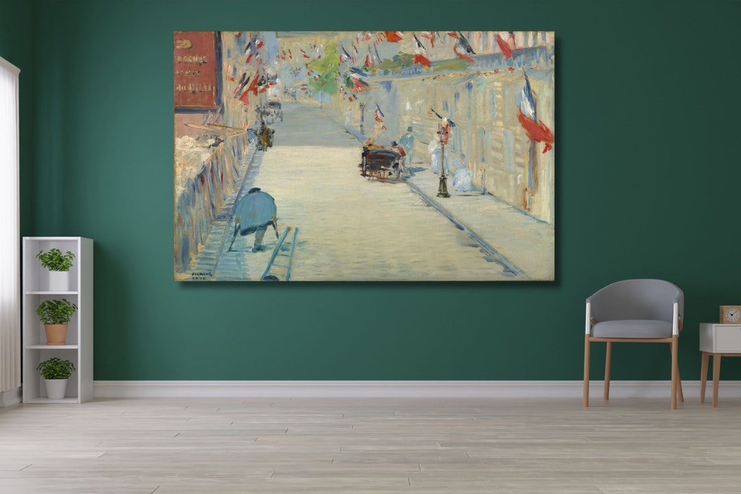 Edouard Manet: the Rue Mosnier With Flags Canvas Art/high Quality Print ...