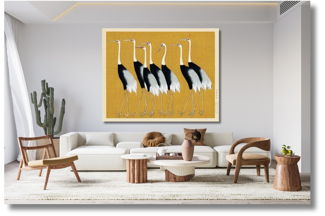 Stork Canvas Wall Art/minimalist Stork Illustration/stork Art Print ...