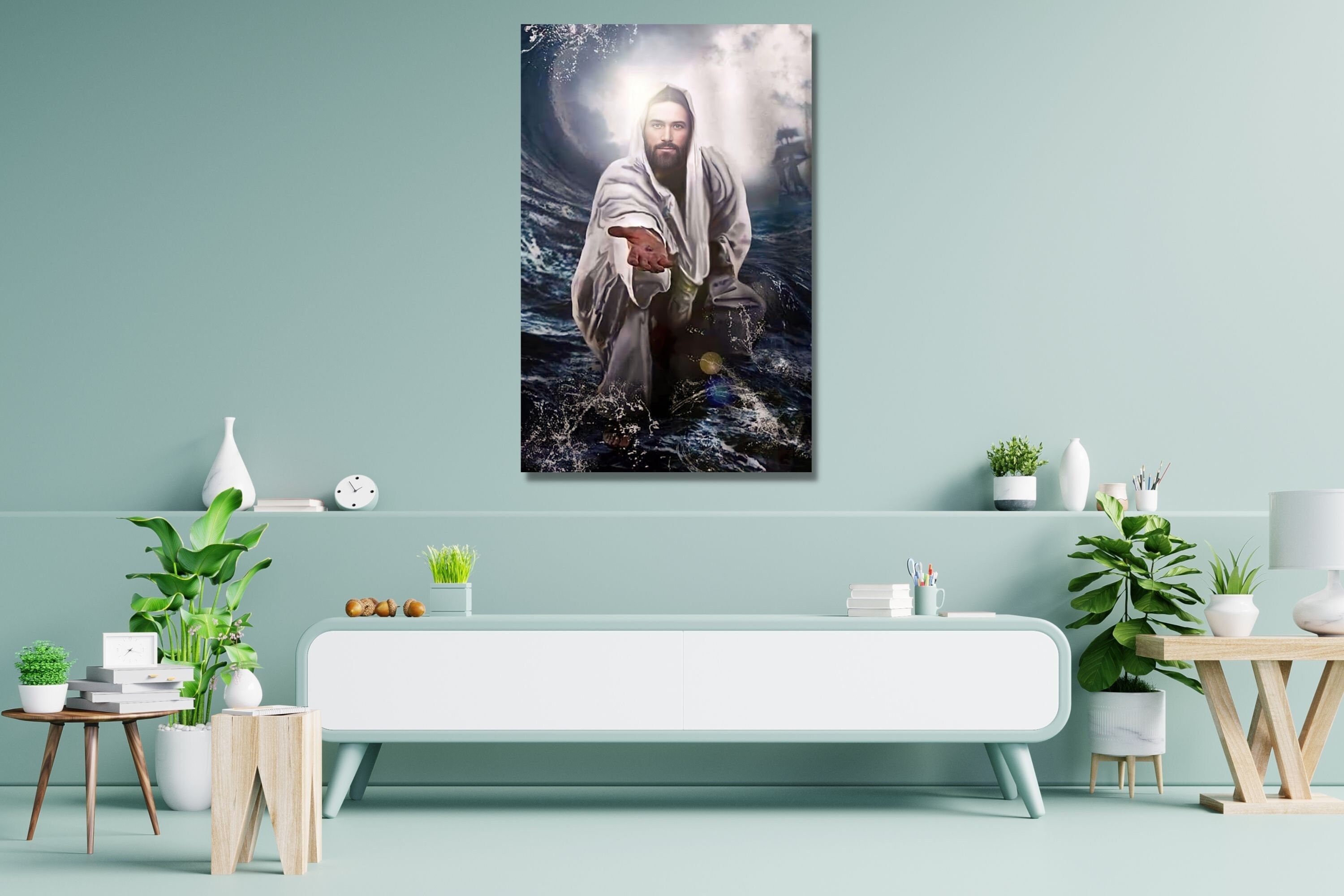 Jesus Christian Wall Decor Jesus Reaching Hand Canvas Jesus Give Me ...