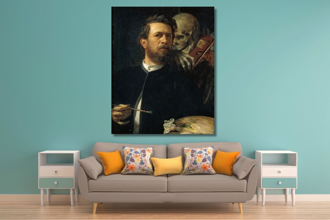 Arnold Bocklin Fiedlinger Tod Leinwand Kunst/Fiddling Death Poster ... Arnold Bocklin Fiedlinger Tod Leinwand Kunst/Fiddling Death Poster ...
