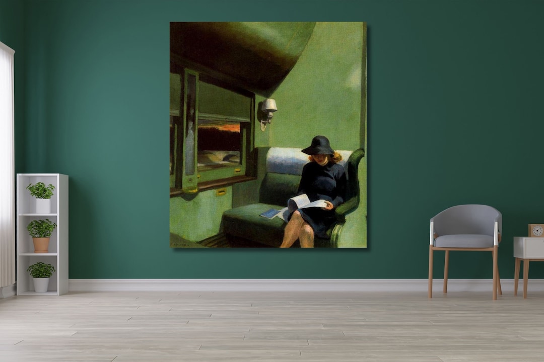 Edward Hopper Compartment Car Canvas – Vintage Train Scene, American ...