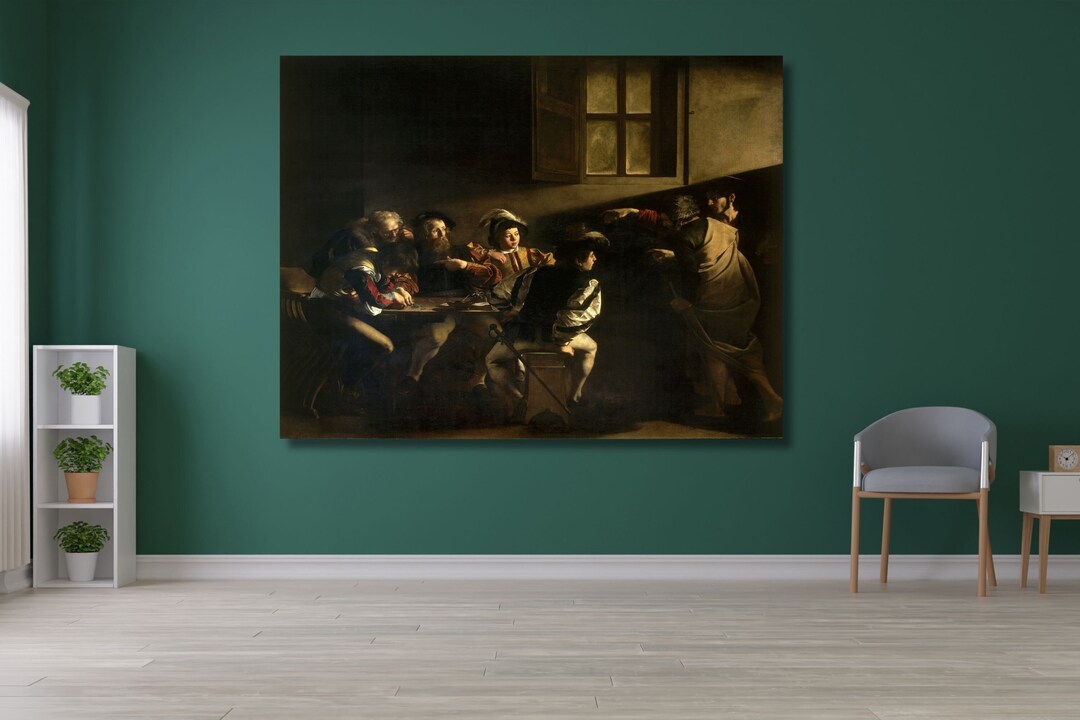 Caravaggio: the Calling of Saint Matthew (1599) Canvas Painting ...