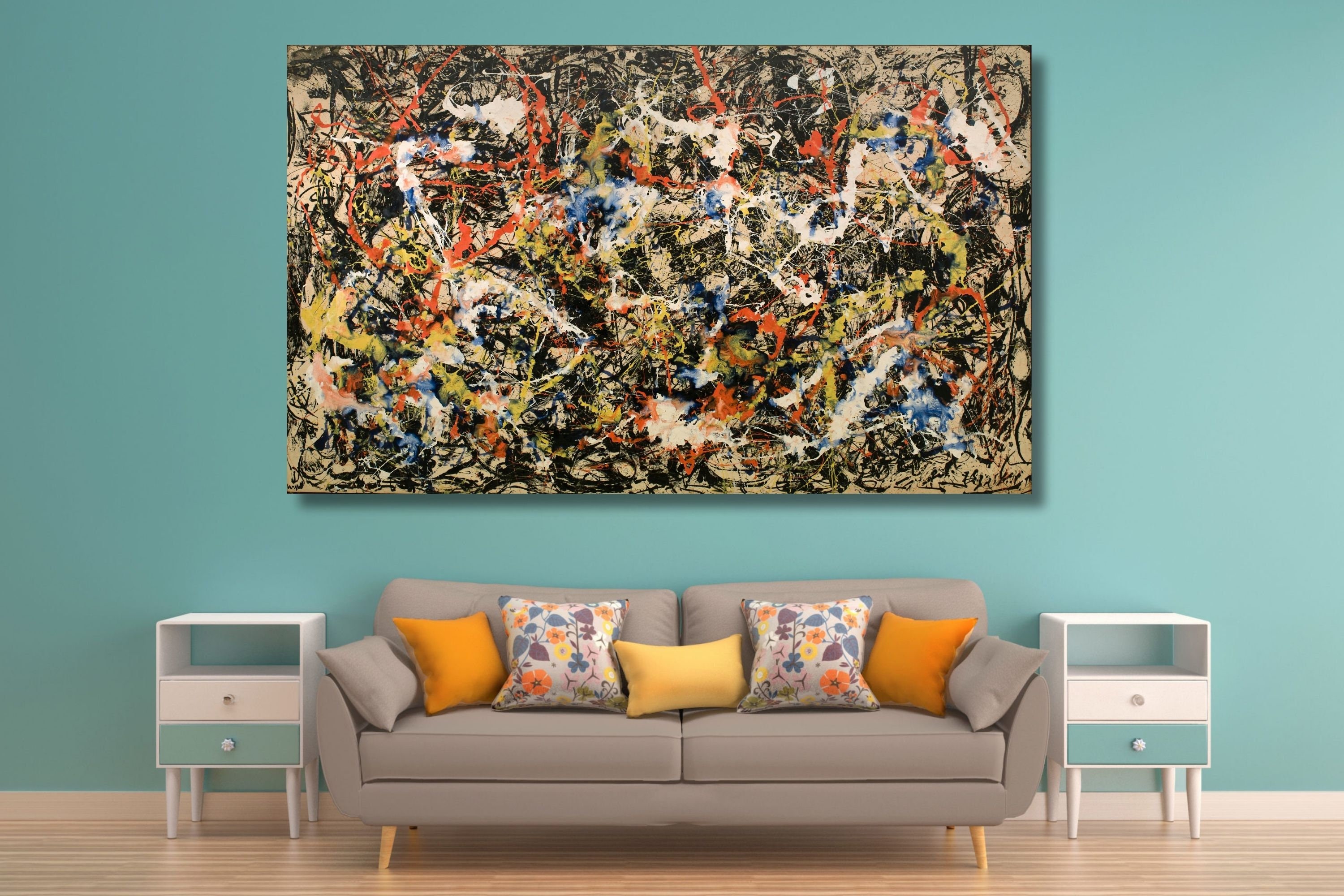 Jackson Pollock Canvas Art/pollock Style Painting/home Wall Decor ...