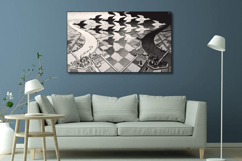 Maurits Cornelis Escher: Day and Night (1935) Canvas Art/high Quality ...