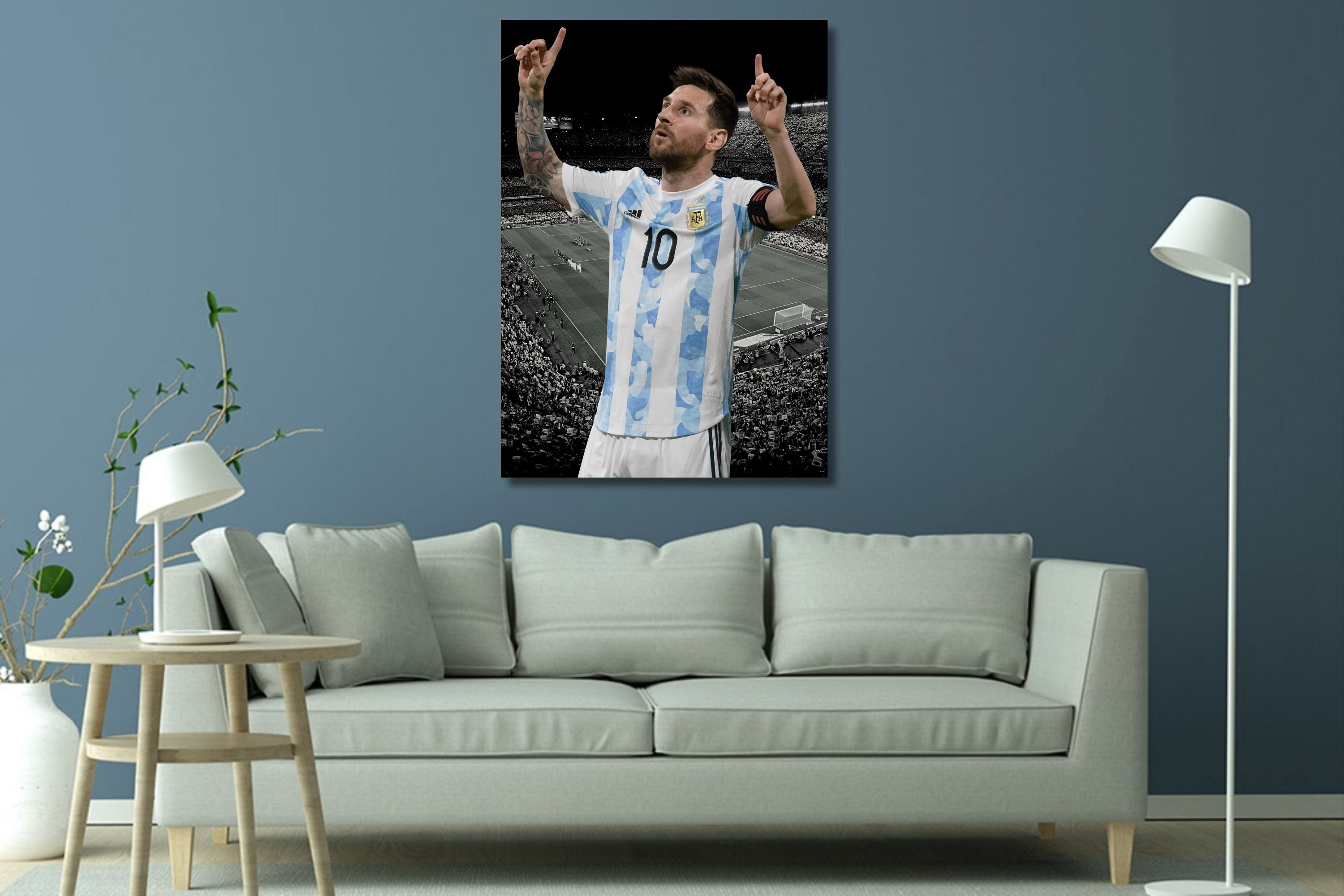 Lionel Messi Canvas Wall Art/lionel Messi Poster/football Wall Art ...