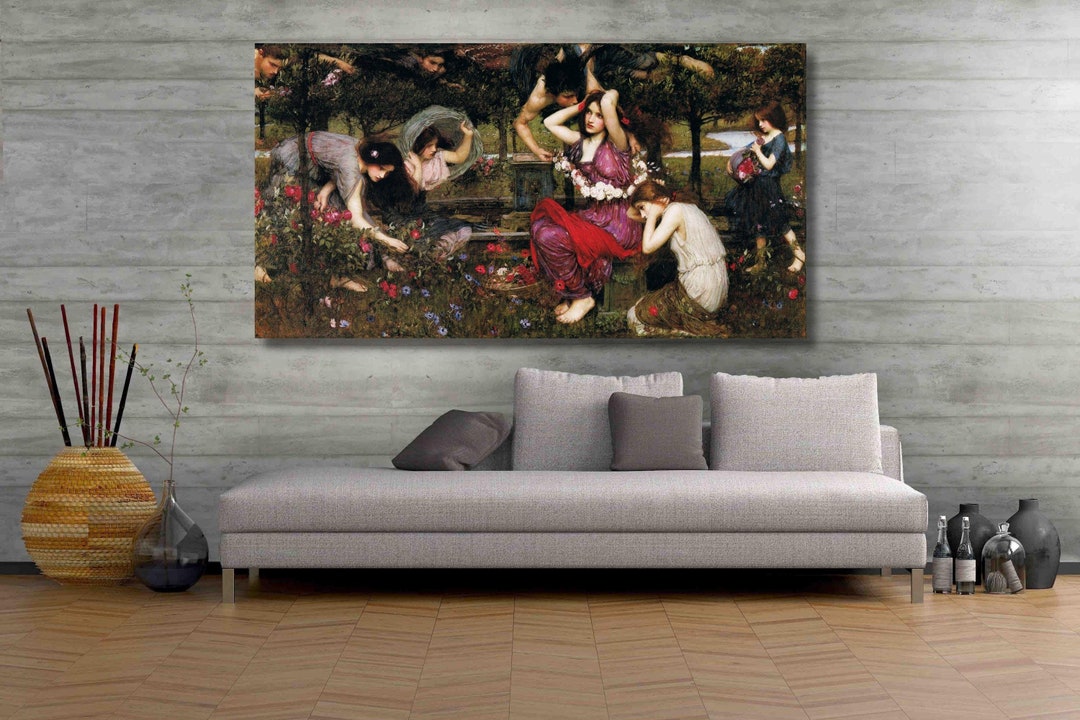 John William Waterhouse: Flora and the Zephyrs (1898) Canvas Wall Art ...