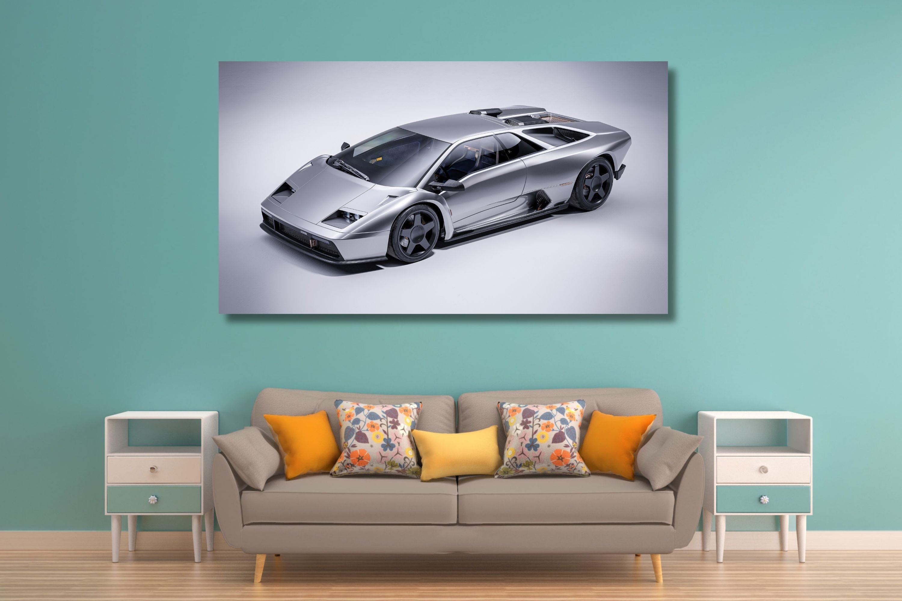 Lamborghini Diablo Restomod Poster/car Canvas Wall Art/sport Car Wall ...