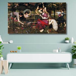 John William Waterhouse: Flora and the Zephyrs (1898) Canvas Wall Art ...
