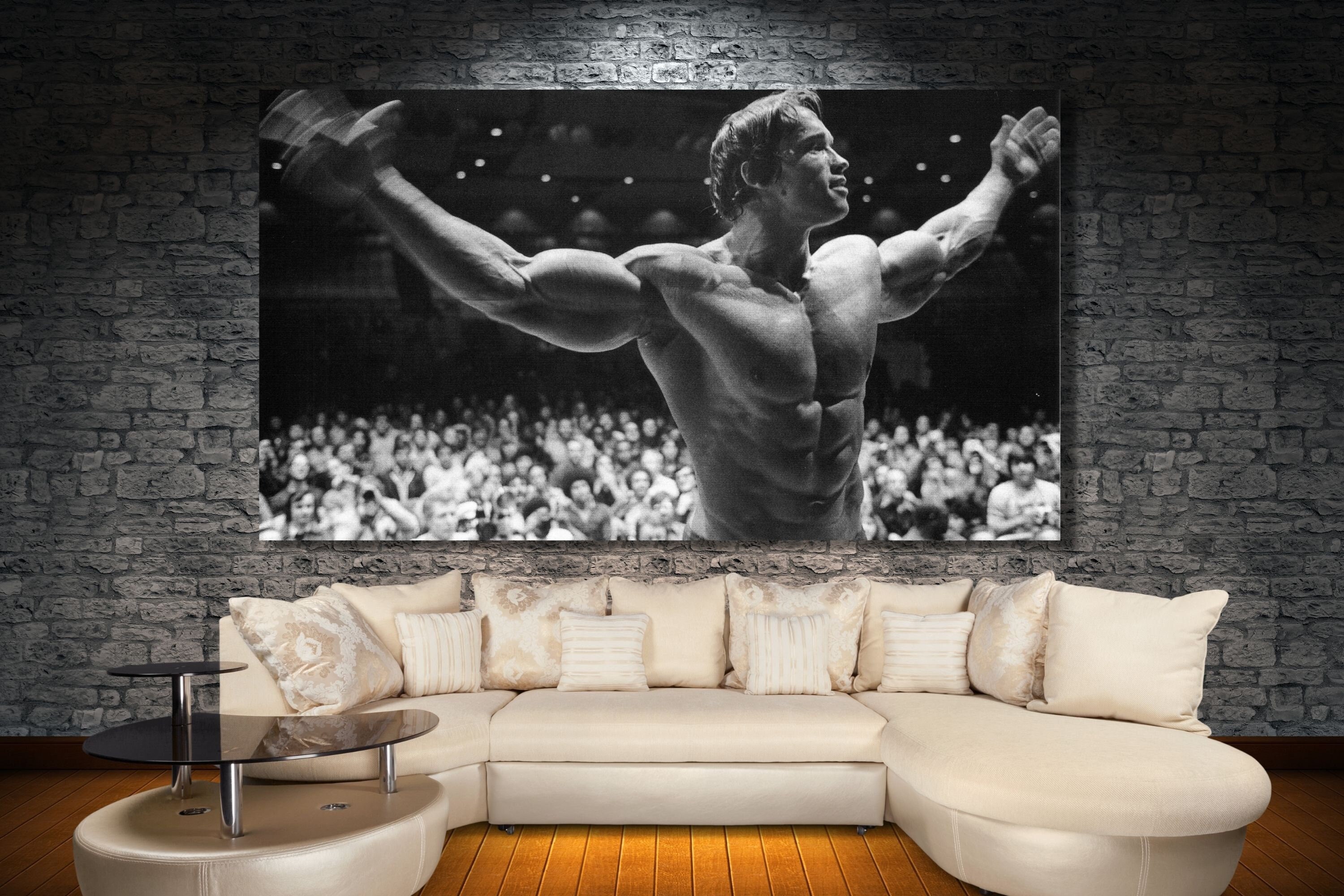 Arnold Schwarzenegger Canvas Wall Art/black and White Painting/arnold ...