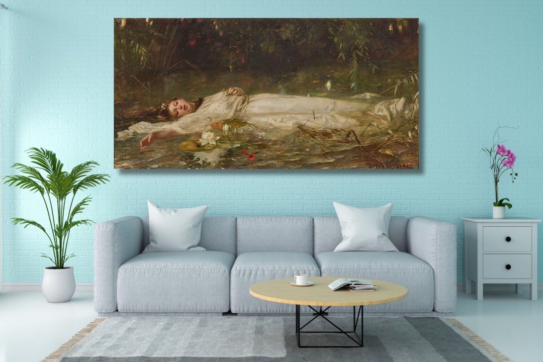 Friedrich Wilhelm Theodor Heyser: Ophelia Canvas Painting, Artwork Wall ...