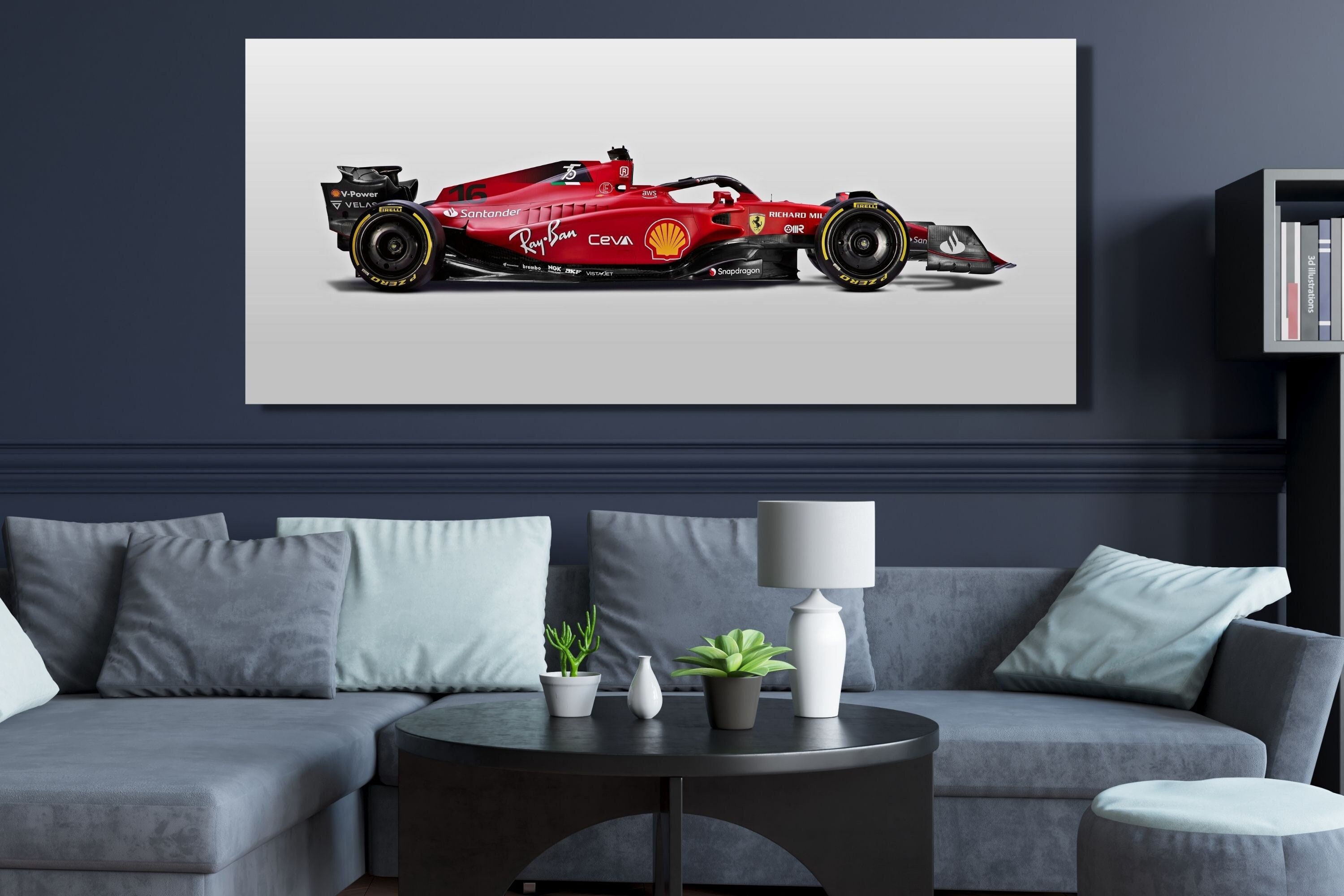 Ferrari F1 Wall Art Huge Canvas Wall Decor Man Cave Gift Formula 1 ...