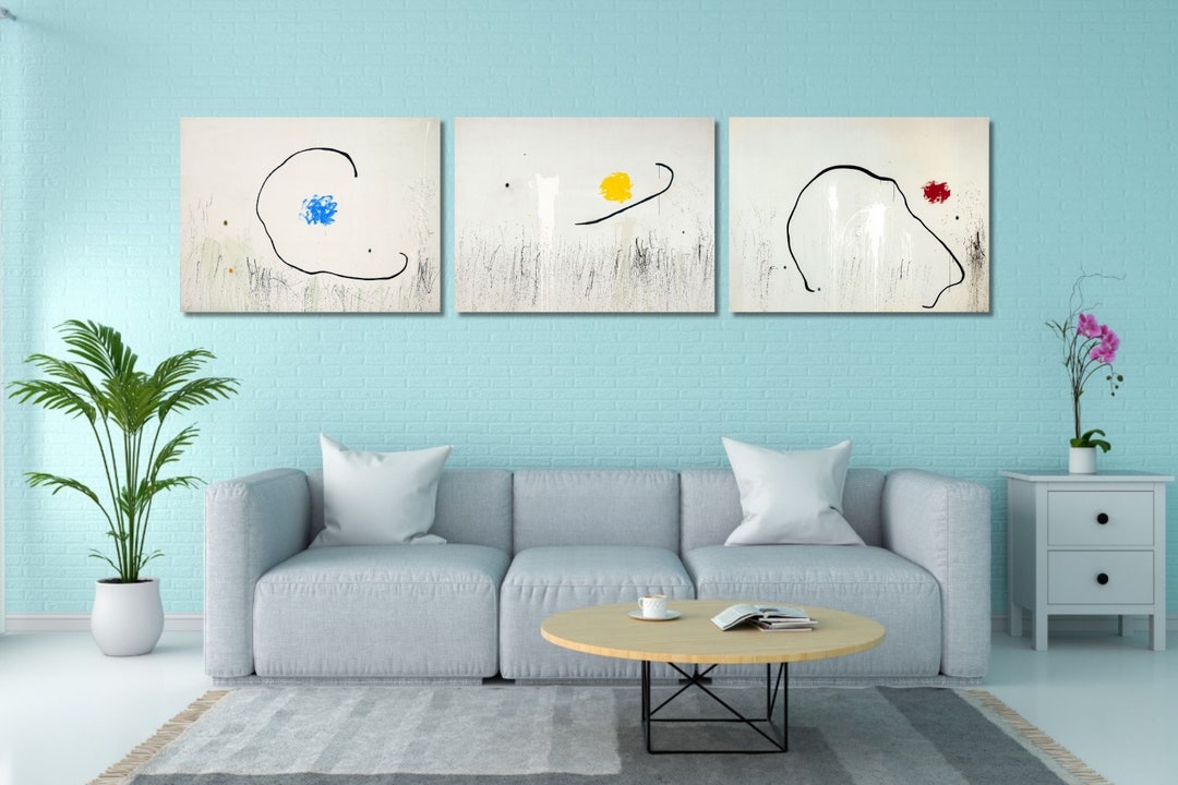 The Hope of a Condemned Man Set of 3 Canvas Wall Art/joan Miro Ferra ...