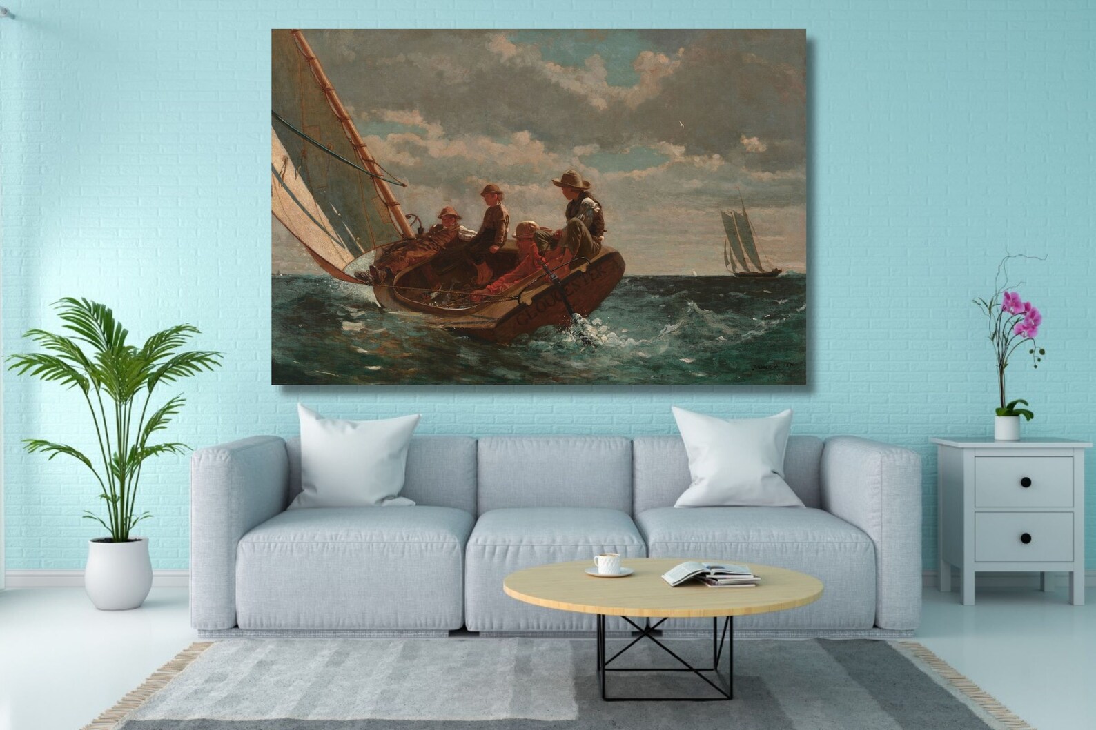 Winslow Homer: Breezing up (A Fair Wind) Canvas Wall Art, Reproduction ...