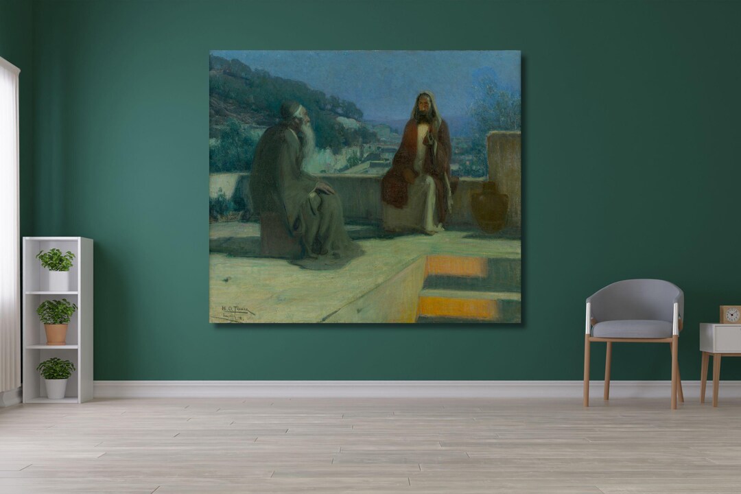 Henry Ossawa Tanner: Nicodemus Visiting Jesus Canvas/gospel of John ...