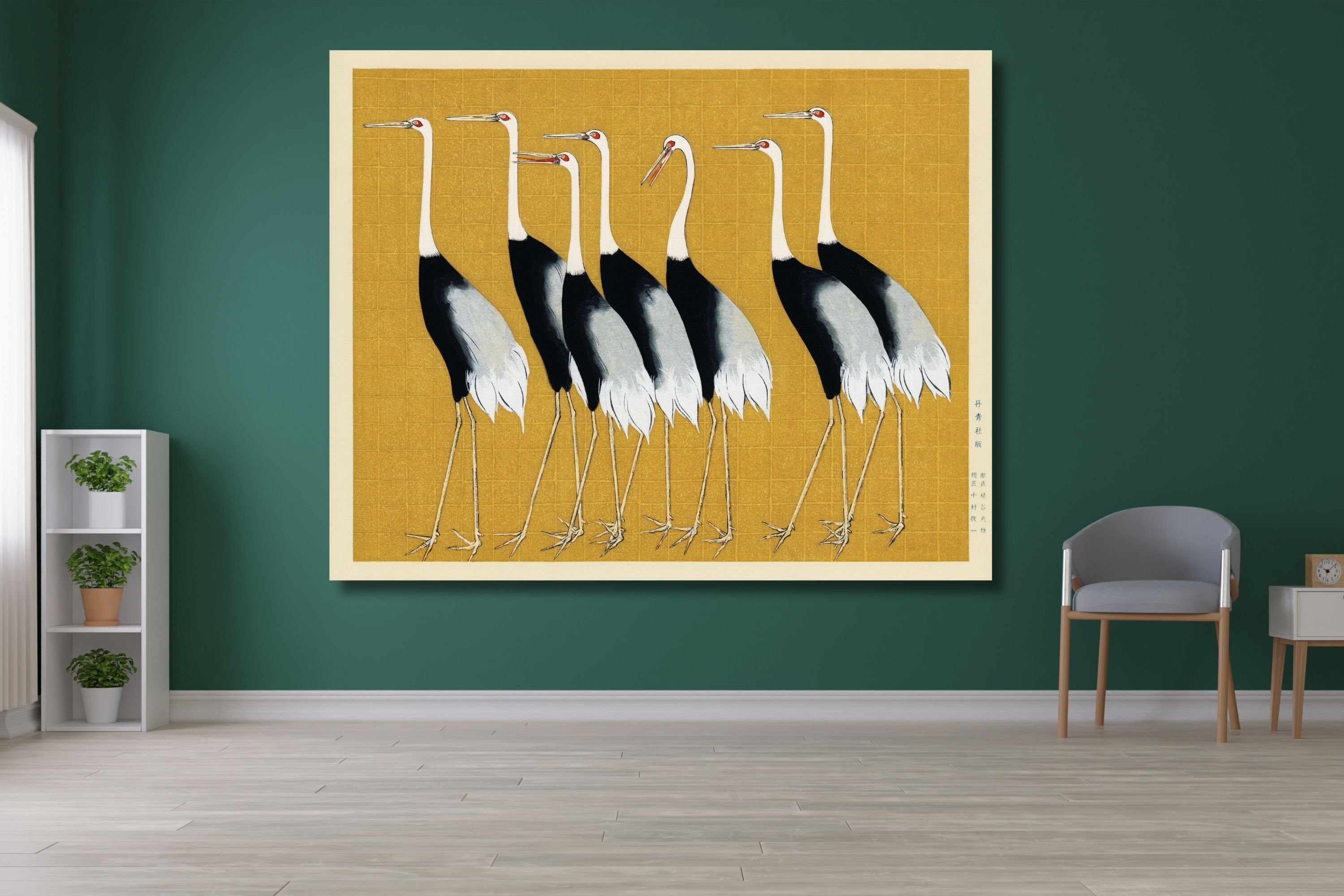 Stork Canvas Wall Art/minimalist Stork Illustration/stork Art Print ...